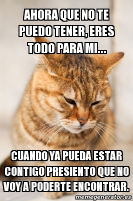 Meme Personalizado - Ahora que no te puedo tener, eres todo para mi ...
