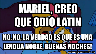 Meme Personalizado - Mariel, creo que odio latin no, no, la verdad es ...