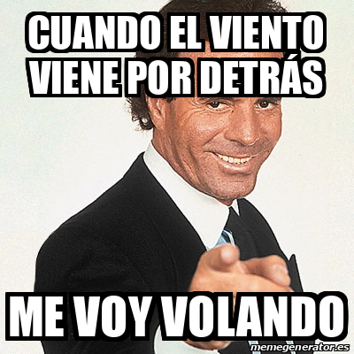 Meme Julio Iglesias - cuando el viento viene por detrás me voy volando ...