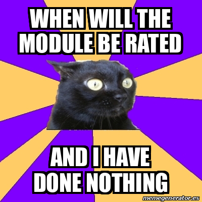 Meme Anxiety Cat - When will the module be rated and I have done ...