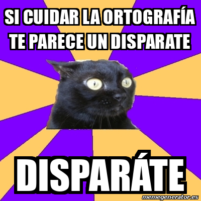 Meme Anxiety Cat - SI cuidar la ortografía te parece un disparate ...