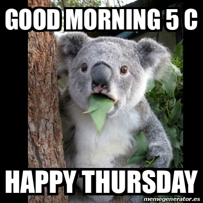 Meme Koala - Good morning 5 C happy Thursday - 31817301