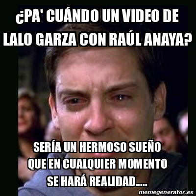 Meme crying peter parker - ¿Pa' cuándo un video de Lalo Garza con Raúl ...