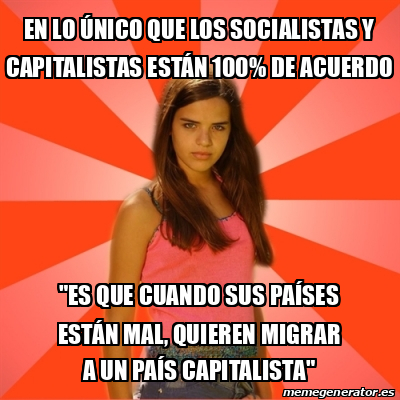 Meme Jealous Girl - en lo ÚNICO que los socialistas y capitalistas ...