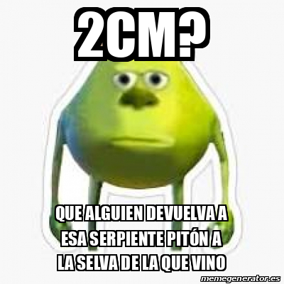 Meme Personalizado - 2cm? Que alguien devuelva a esa serpiente pitón a ...
