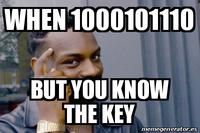 Meme Personalizado - when 1000101110 but you know the key - 31861682