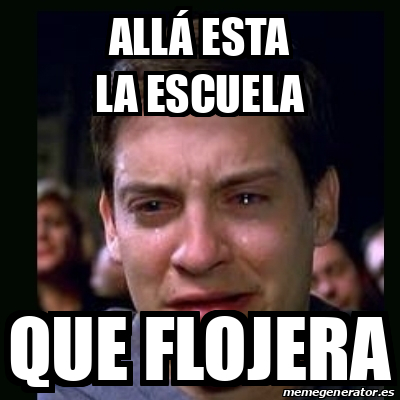 Meme crying peter parker - ALLÁ esta la escuela que flojera - 31864044