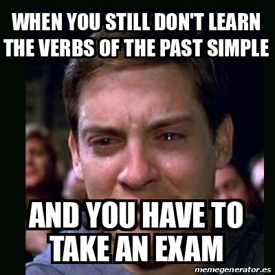 Meme crying peter parker - when you still don't learn the verbs of the ...