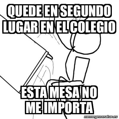 Meme Desk Flip Rage Guy - Quede en segundo lugar en el colegio Esta ...