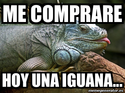 Meme Personalizado - me comprare hoy una iguana... - 31884167