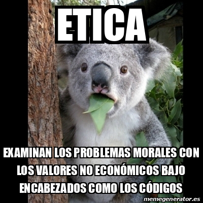 Meme Koala - etica examinan los problemas morales con los valores no ...
