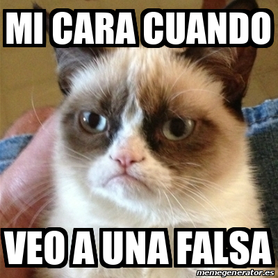 Meme Grumpy Cat - mi cara cuando veo a una falsa - 31903628