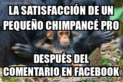 Meme Personalizado - La satisfacción de un pequeño chimpancé pro ...
