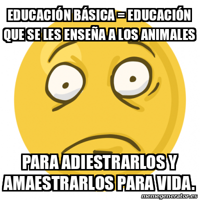 Meme Personalizado - Educación básica = educación que se les enseña a ...