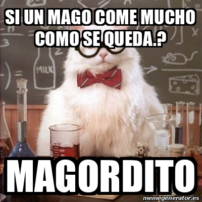 Meme Chemistry Cat - si un mago come mucho como se queda.? magordito ...