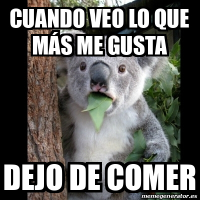 Meme Koala - Cuando veo lo que más me gusta dejo de comer - 31924118
