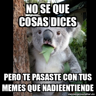 Meme Koala - no se que cosas dices pero te PASASTE con tus memes que ...