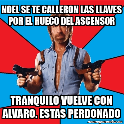 Meme Chuck Norris - Noel se te calleron las llaves por el hueco del ...