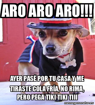 Meme Personalizado - ARO ARO ARO!!! Ayer pasé por tu Casa y me tiraste ...