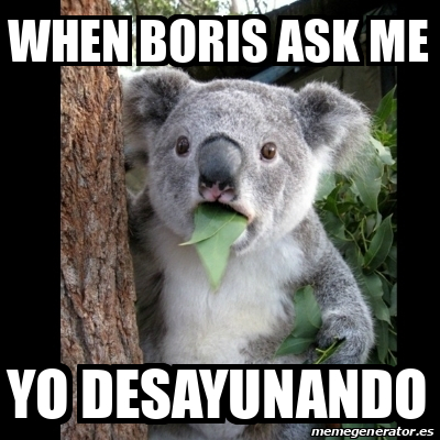 Meme Koala - When boris ask me yo desayunando - 31961896