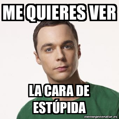 Meme Sheldon Cooper - me quieres ver la cara de estúpida - 31970976