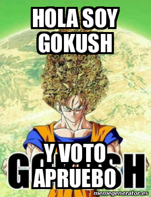 Meme Personalizado - HOLA SOY GOKUSH Y VOTO APRUEBO - 32005972