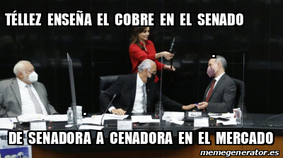 Meme Personalizado - téllez enseña el cobre en el senado