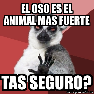 Meme Chill Out Lemur - el oso es el animal mas fuerte tas seguro ...