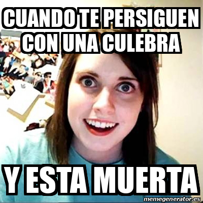 Meme Overly Attached Girlfriend - cuando te persiguen con una culebra y ...