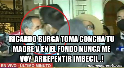 Meme Personalizado - RICARDO BURGA TOMA CONCHA TU MADRE V EN EL FONDO ...