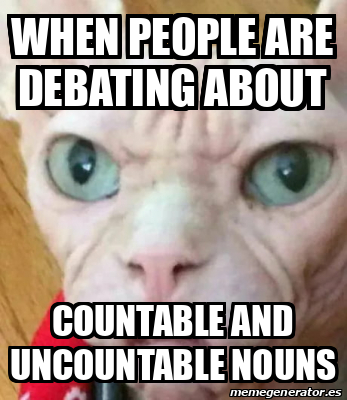Meme Personalizado - When people are debating about countable and ...