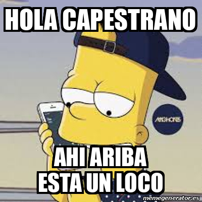 Meme Personalizado - hola capestrano ahi ariba esta un loco - 32135899