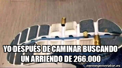 Meme Personalizado - Yo después de caminar buscando un arriendo de 266. ...