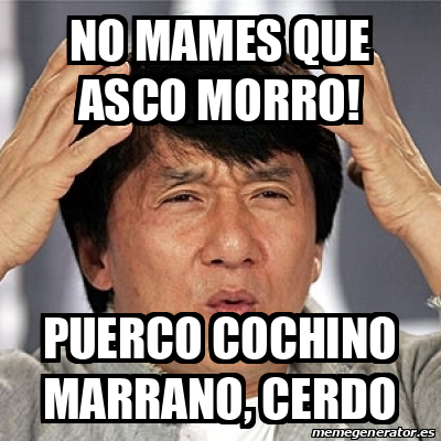 Meme Jackie Chan - no mames que asco morro! puerco cochino marrano ...