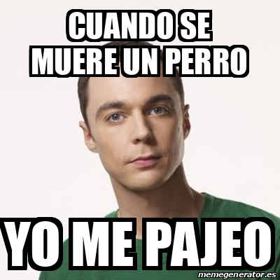 Meme Sheldon Cooper - CUANDO SE MUERE UN PERRO YO ME PAJEO - 32180865