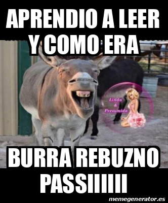 Meme Personalizado - Aprendio a leer y como era burra rebuzno ...