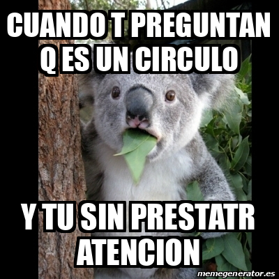 Meme Koala - cuando t preguntan q es un circulo y tu sin prestatr ...