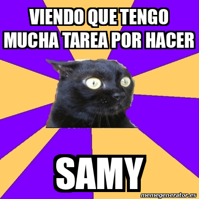 Meme Anxiety Cat - viendo que tengo mucha tarea por hacer samy - 32022073