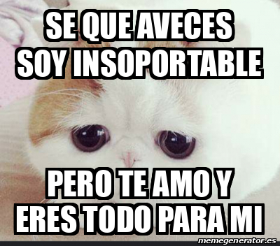Meme Personalizado - Se que aveces soy insoportable Pero te amo y eres ...