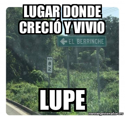 Meme Personalizado - Lugar Donde creció y vivio Lupe - 32221581