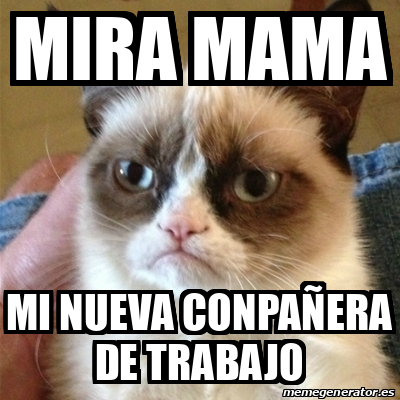 Meme Grumpy Cat - mira mama mi nueva conpañera de trabajo - 32221765