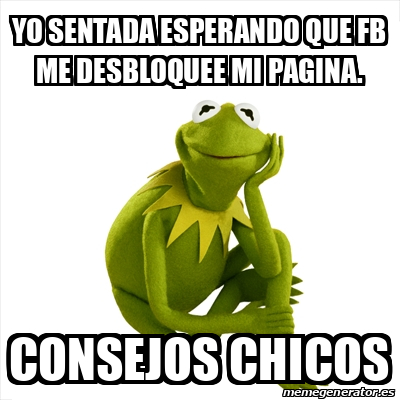 Meme Kermit the frog - Yo sentada esperando que fb me desbloquee mi ...