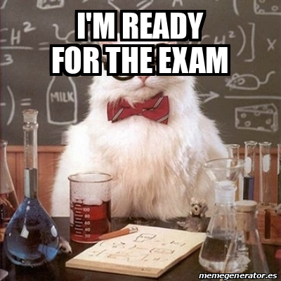 Meme Chemistry Cat - I'M READY FOR THE EXAM - 32234214