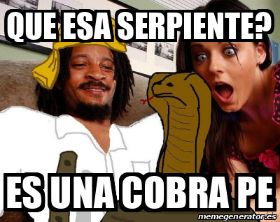 Meme Personalizado - que esa serpiente? es una cobra pe - 32236567