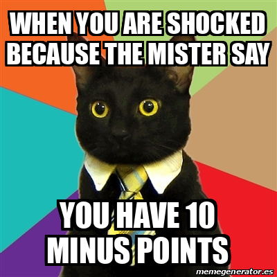 Meme Business Cat - when you are shocked because the mister say you ...