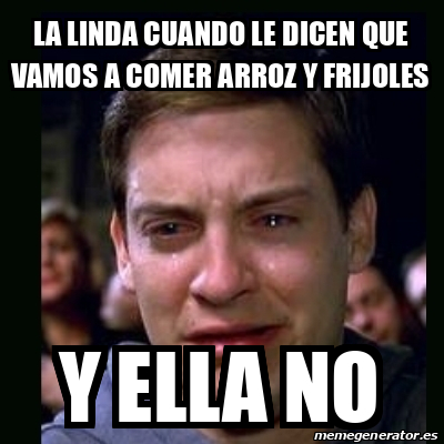 Meme crying peter parker - La linda cuando le dicen que vamos a comer ...