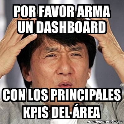 Meme Jackie Chan - POR FAVOR ARMA UN DASHBOARD CON LOS PRINCIPALES KPIs ...