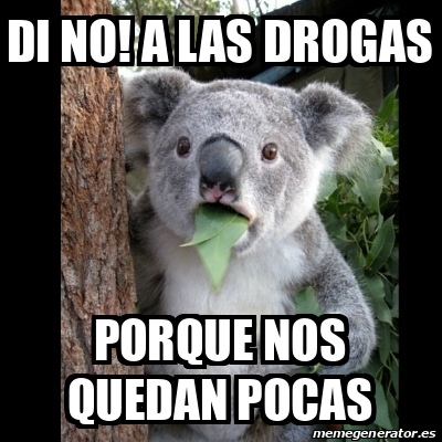 Meme Koala - DI NO! A LAS DROGAS PORQUE NOS QUEDAN POCAS - 32283569