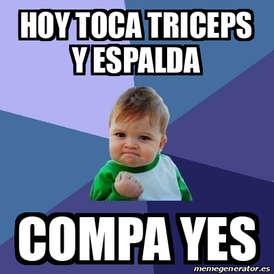 Meme Bebe Exitoso - HOY TOCA TRICEPS Y ESPALDA COMPA YES - 32294211