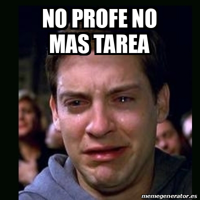 Meme crying peter parker - no profe no mas tarea - 32295757